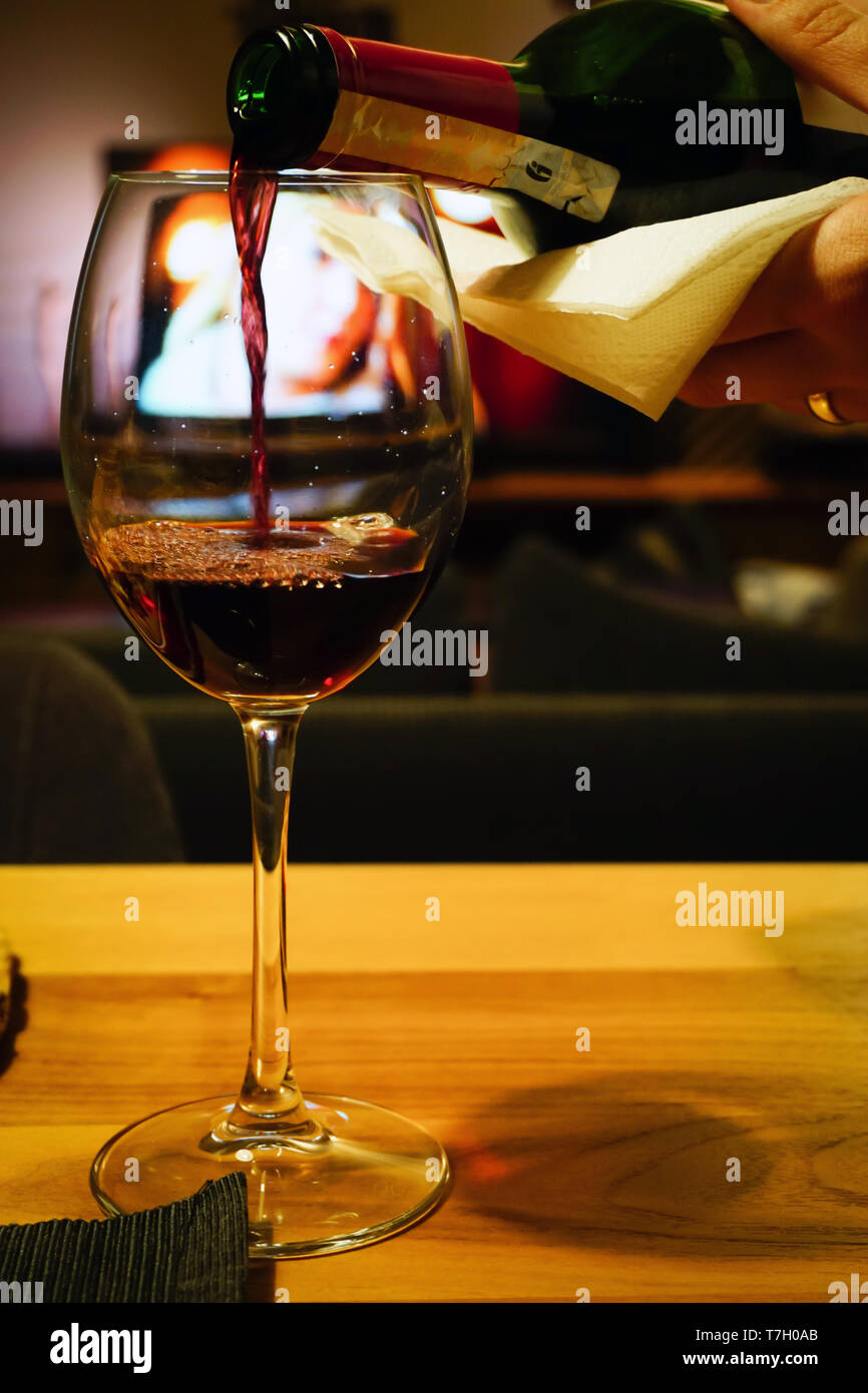 Close up pouring rose wine hi-res stock photography and images - Alamy