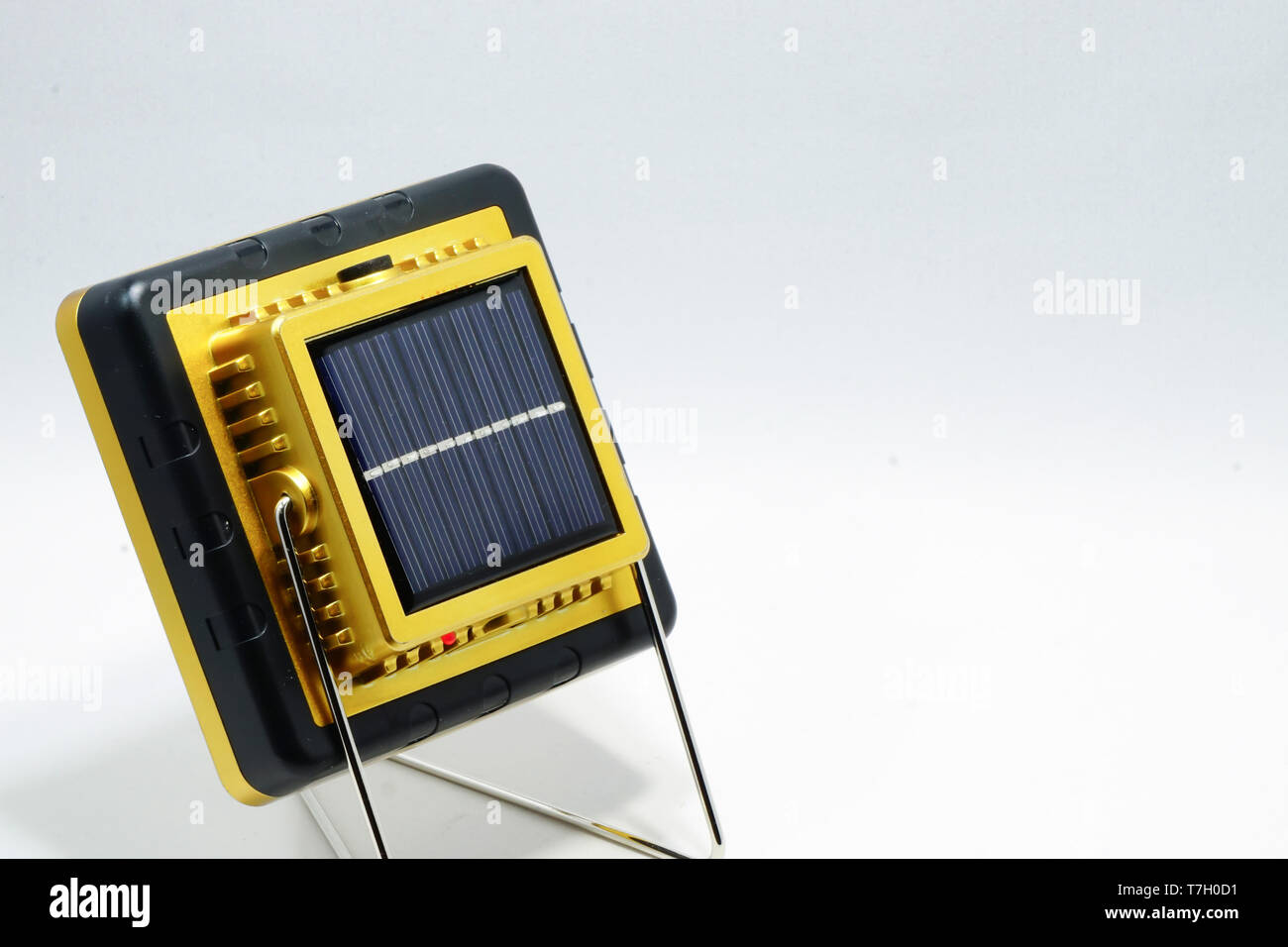 Solar led light on white isolated background Stock Photo - Alamy