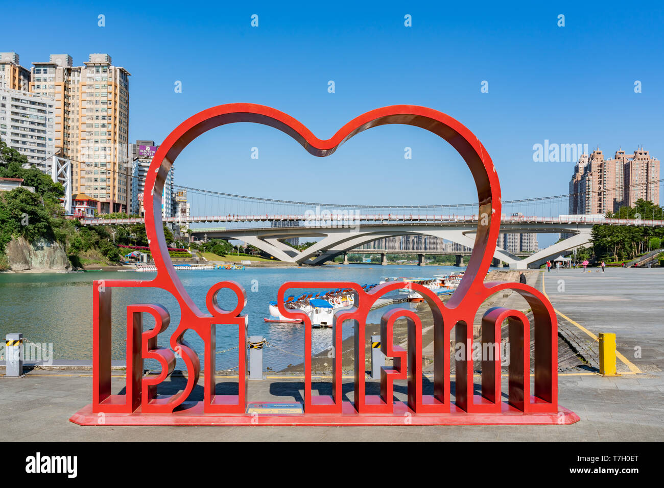 Taipei, DEC 28: Morning view of the famous Bitan Scenic area in Xindian ...