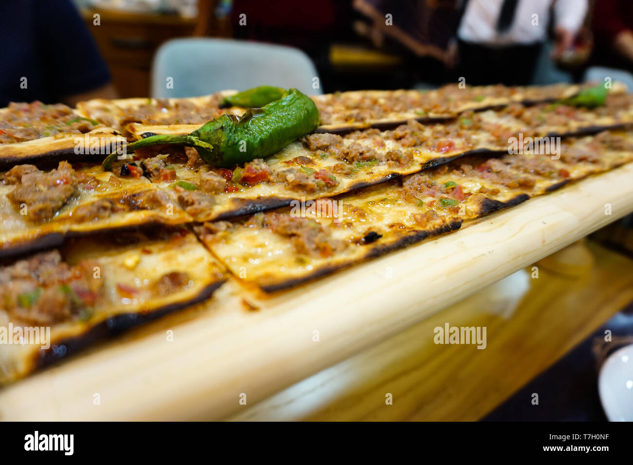 Turkish meat bread konya etli ekmek Stock Photo - Alamy