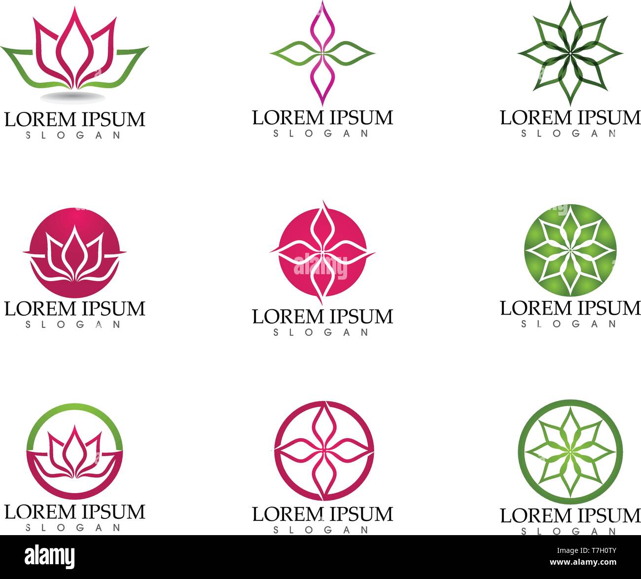 floral patterns logo and symbols on a white background Stock Vector ...