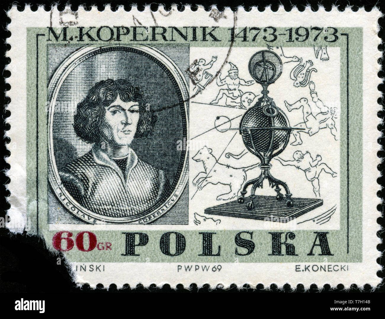 Postage stamp from Poland in the Nicolaus Copernicus series issued in ...