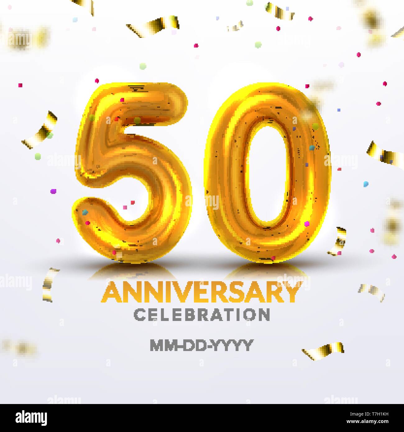 Fiftieth Anniversary Celebration Number Vector Stock Vector Image & Art ...