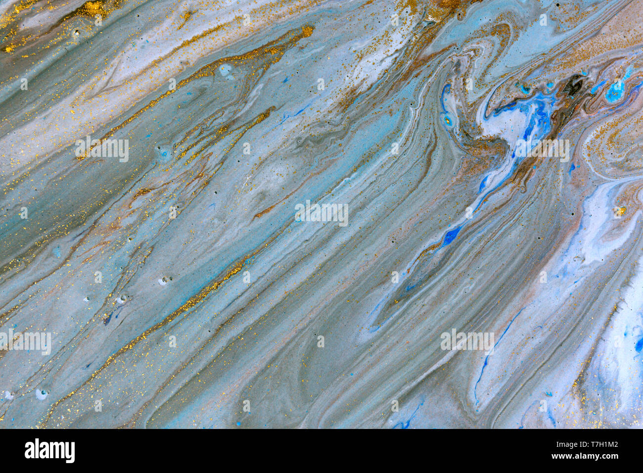 Blue marbling pattern. Golden marble liquid texture Stock Photo - Alamy