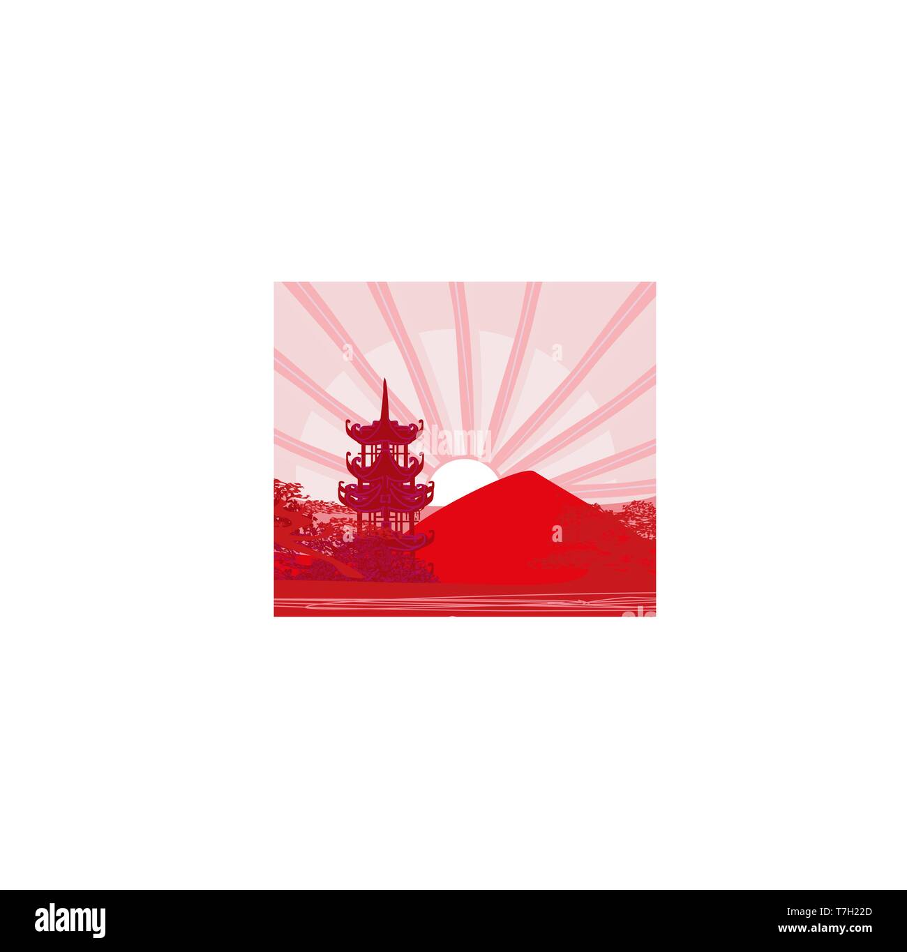 China landscape mountain cloud Stock Vector Images - Alamy