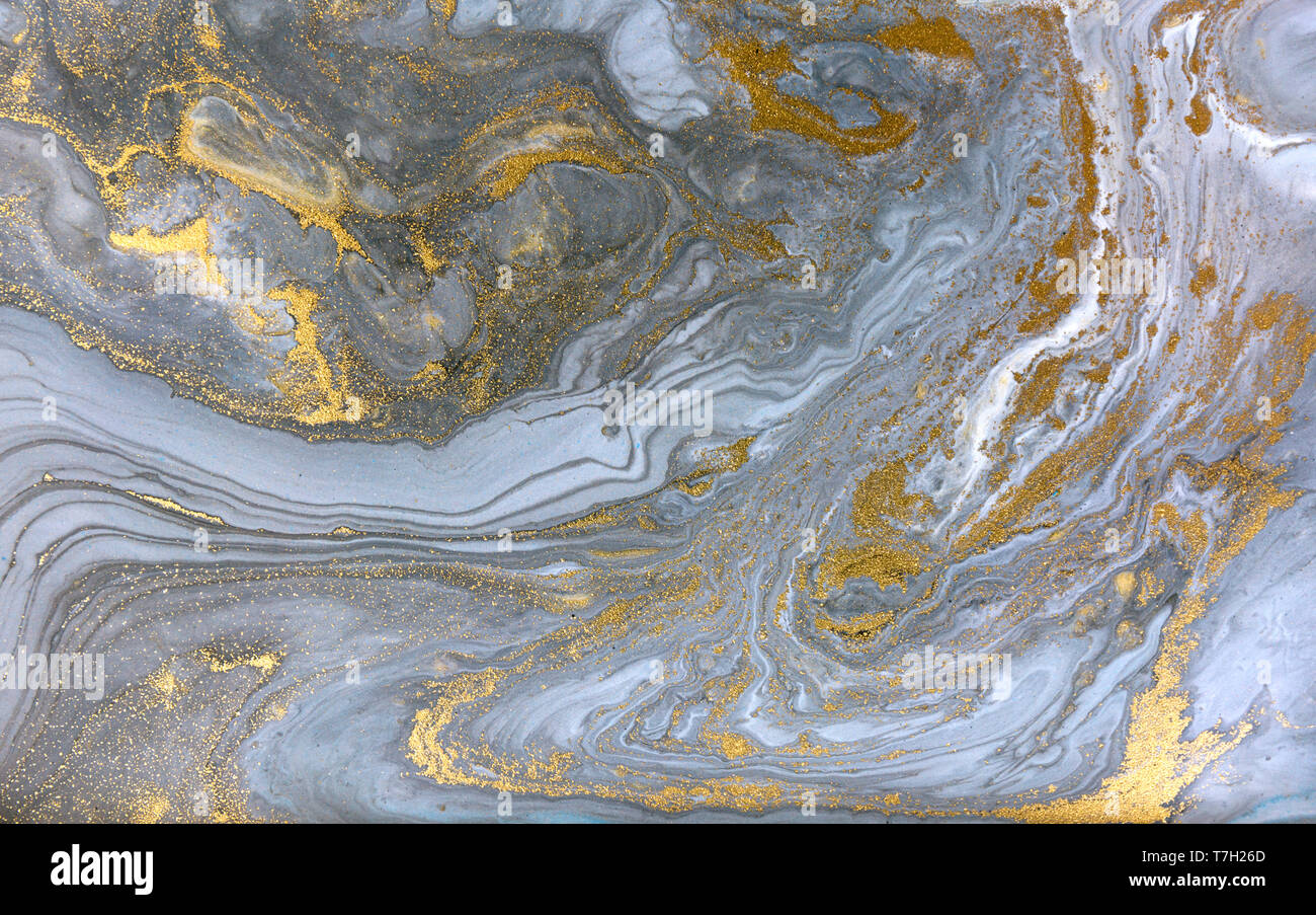 Blue marbling pattern. Golden marble liquid texture Stock Photo - Alamy