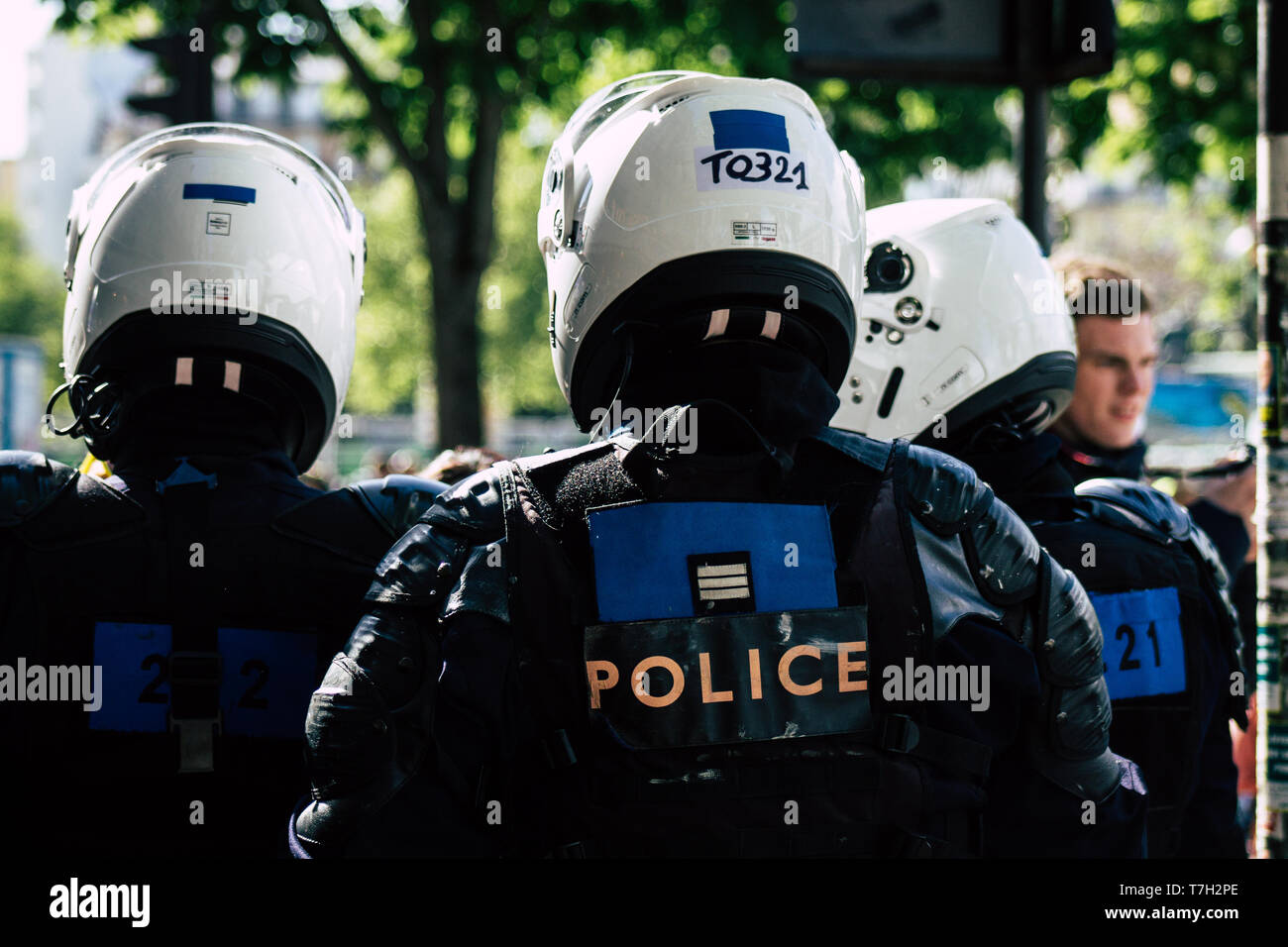 Paris France May 04, 2019 View of a riot squad of the French National ...