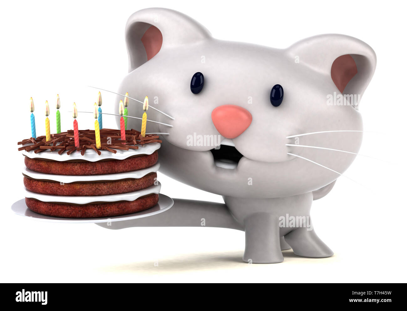 Fun cat - 3D Illustration Stock Photo - Alamy