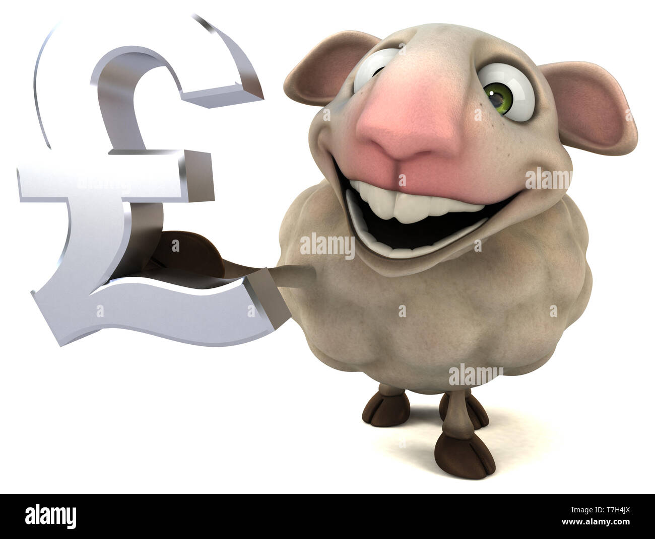Fun sheep - 3D Illustration Stock Photo - Alamy