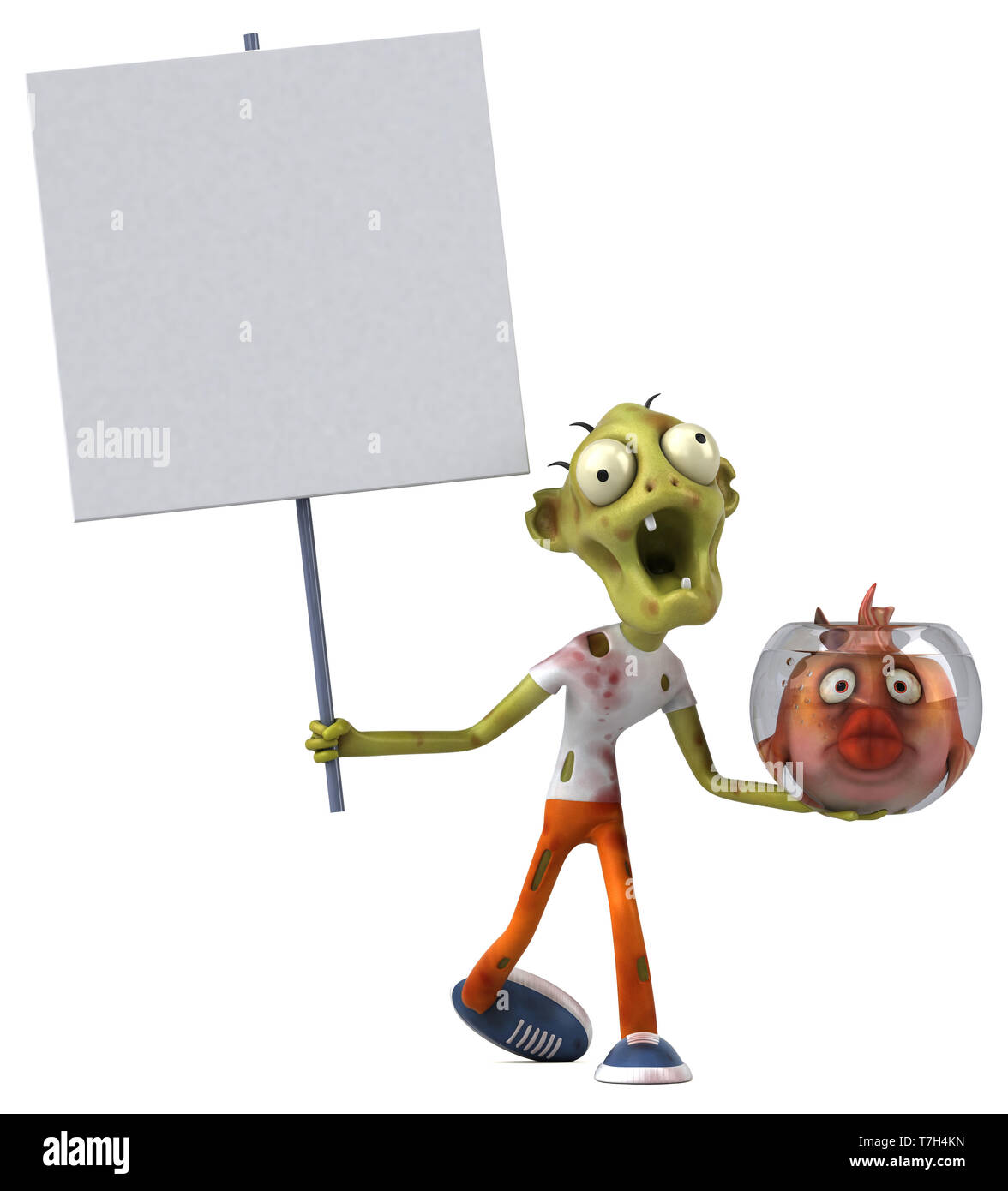 Fun zombie - 3D Illustration Stock Photo - Alamy