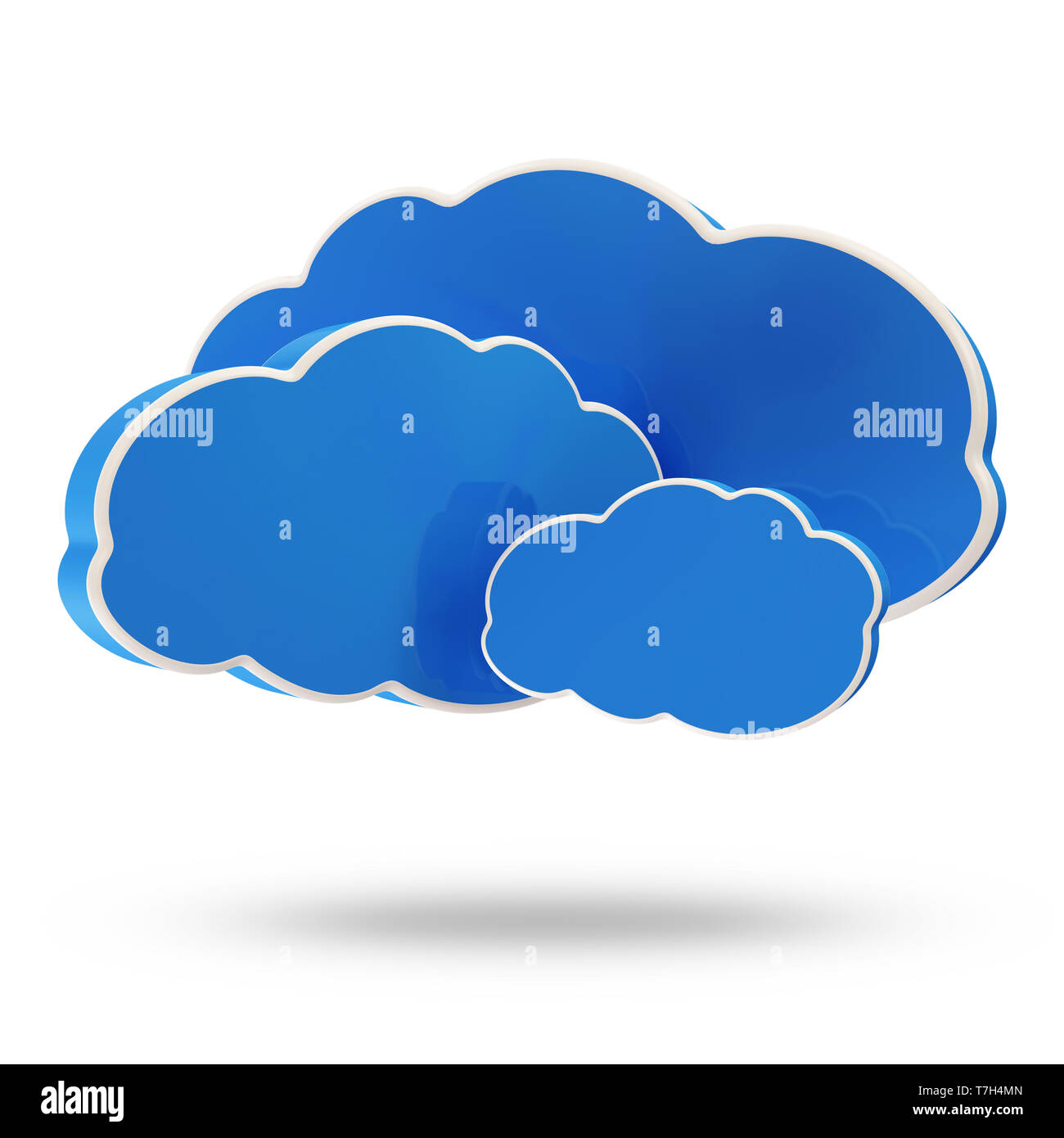 Group of Blue Clouds isolated on white background. Cloud Computing ...