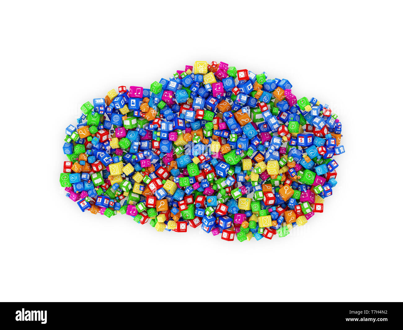 Cloud Computing Symbol made from Application Icons isolated on white ...