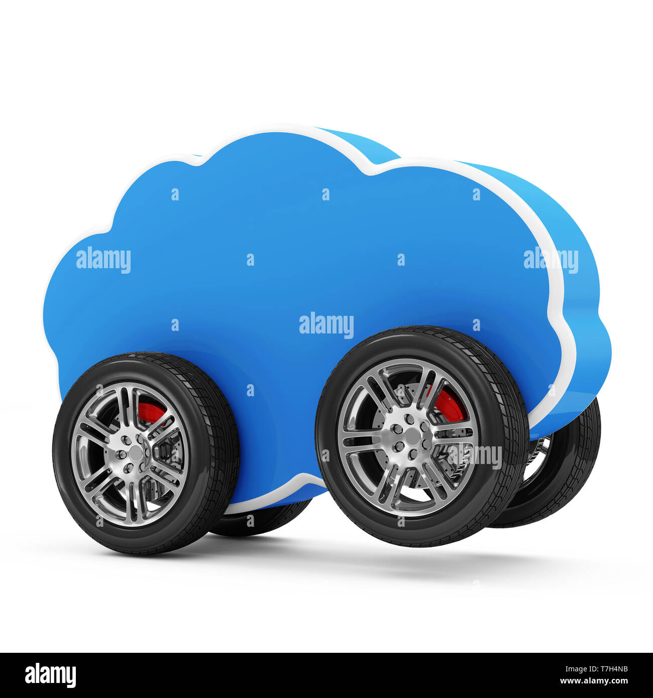 Cloud Computing Symbol on Wheels isolated on white background Stock ...