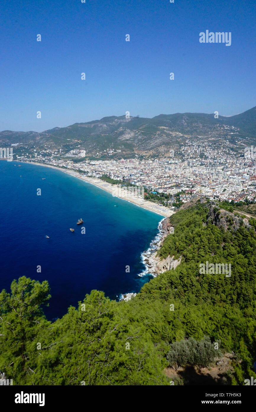 Alanya coastline from famous Alanya castle in Turkey Stock Photo - Alamy