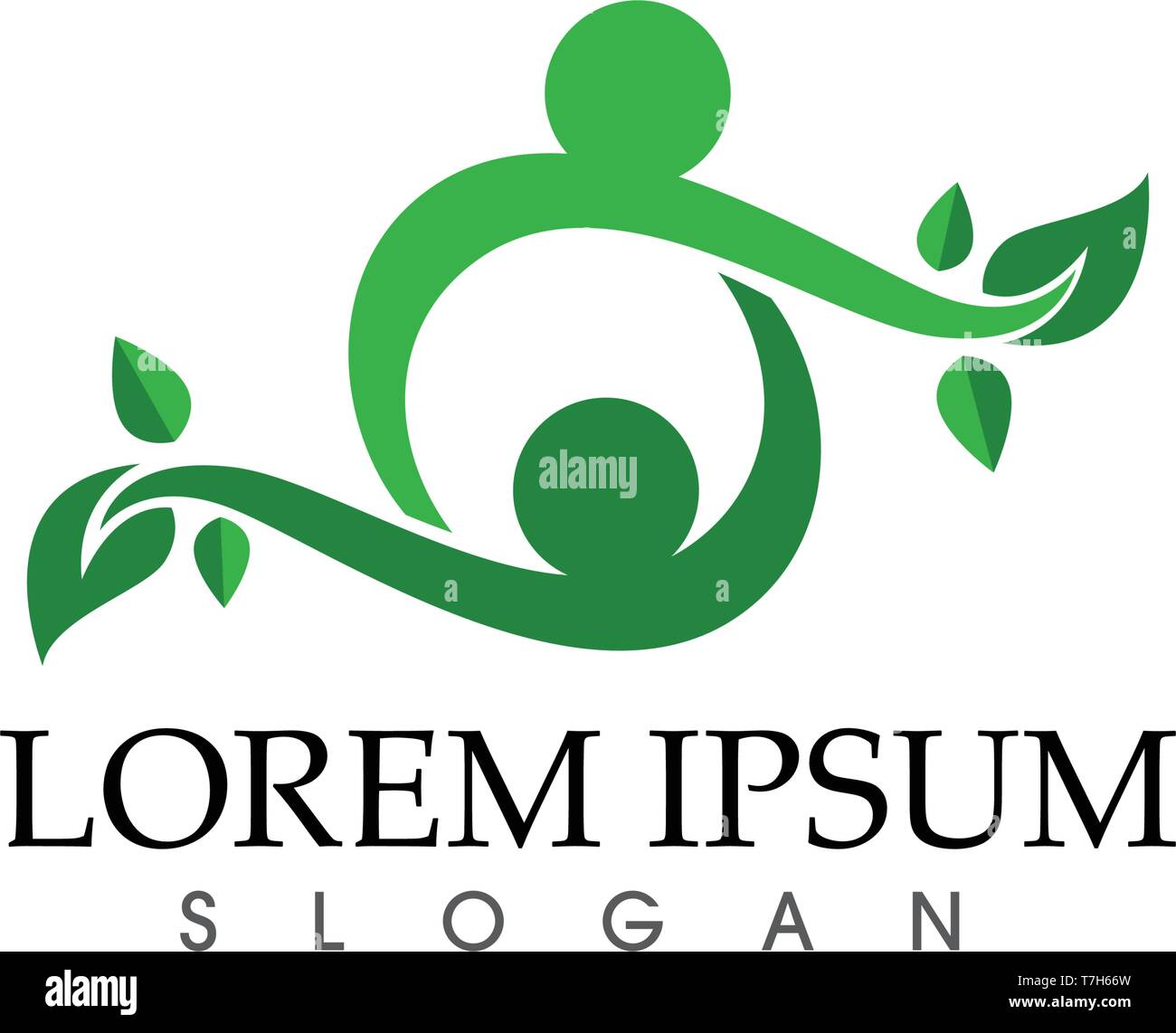 people leaf green nature health logo and symbols Stock Vector Image ...