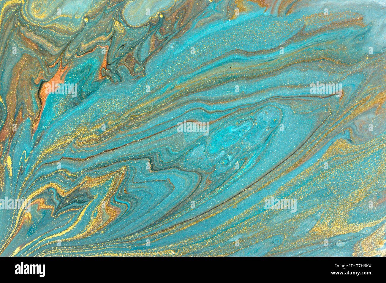 Blue marbling pattern. Golden marble liquid texture Stock Photo - Alamy