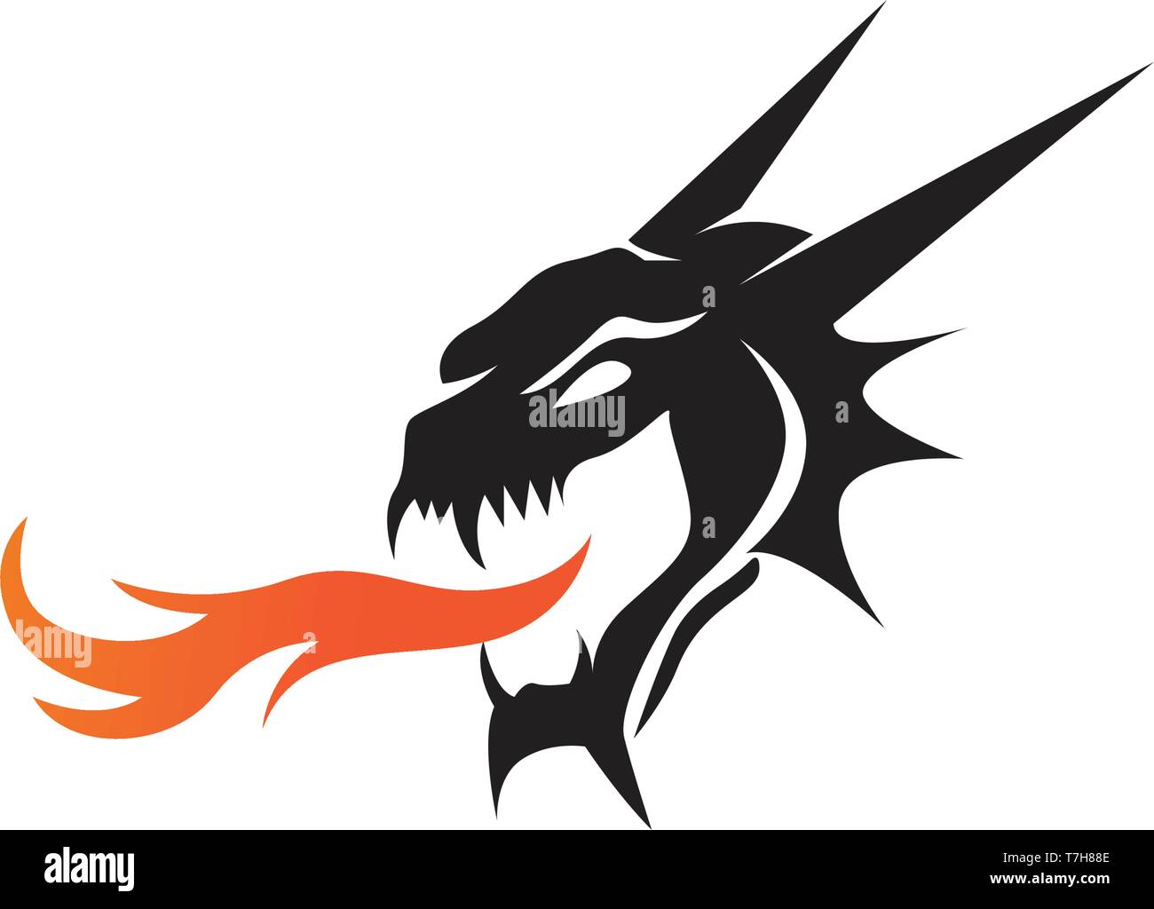 dragon flat color logo template vector illustration Stock Vector Image ...