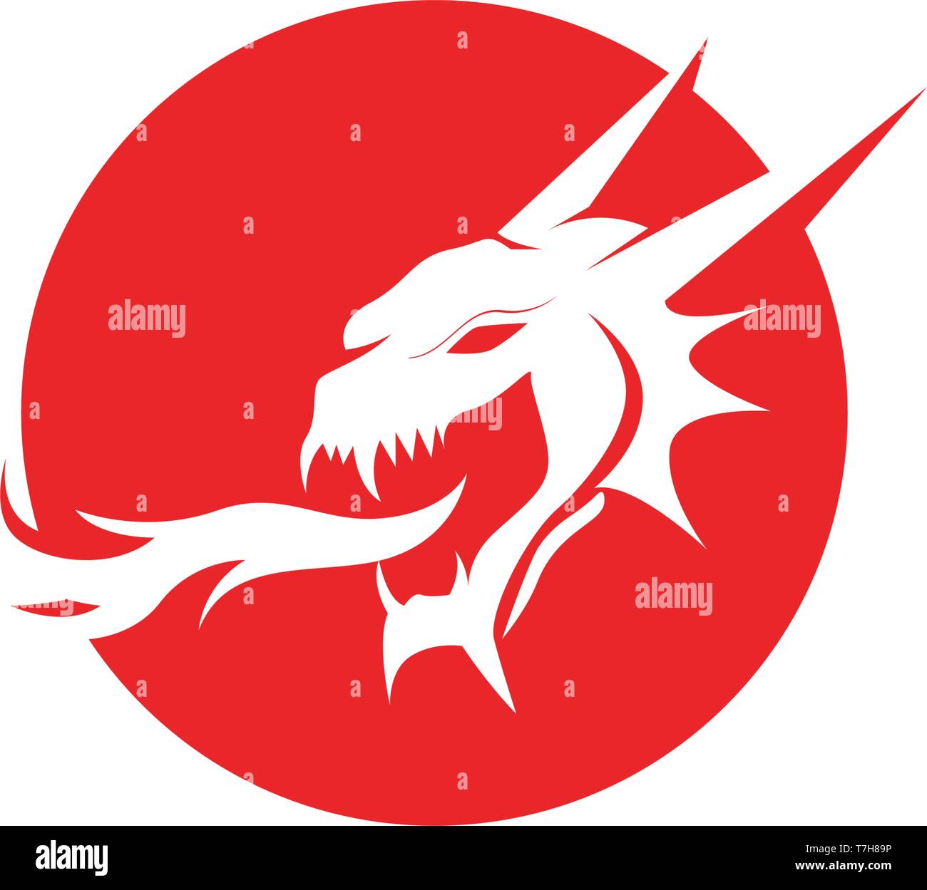 dragon flat color logo template vector illustration Stock Vector Image ...