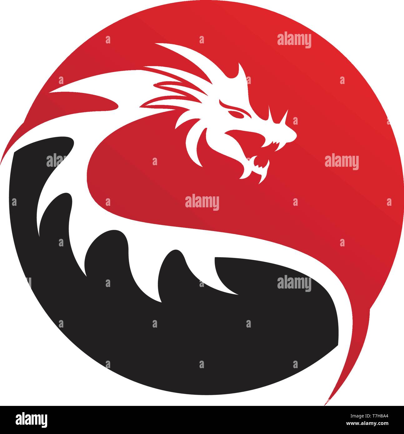 dragon flat color logo template vector illustration Stock Vector Image ...