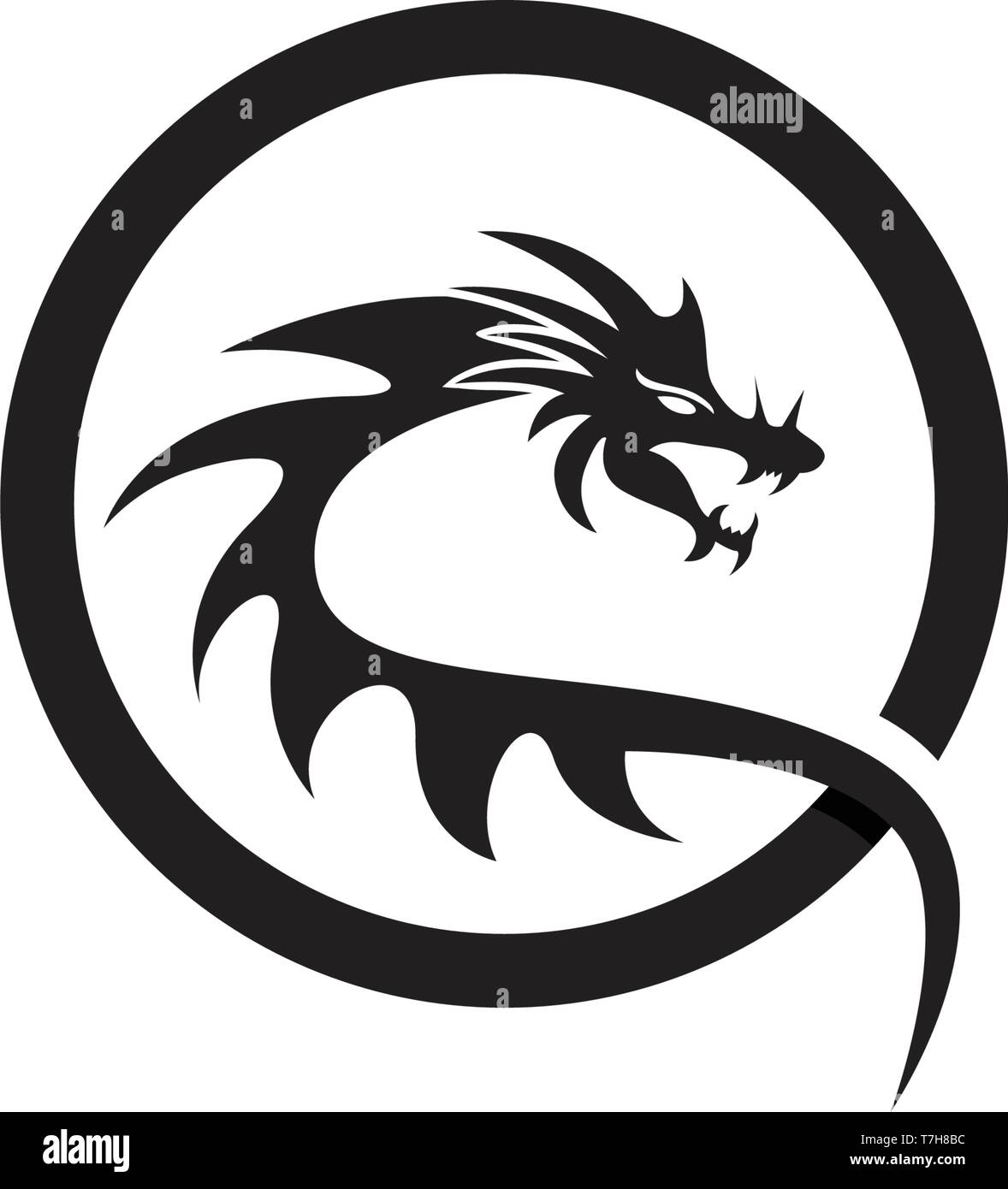 dragon flat color logo template vector illustration Stock Vector Image ...