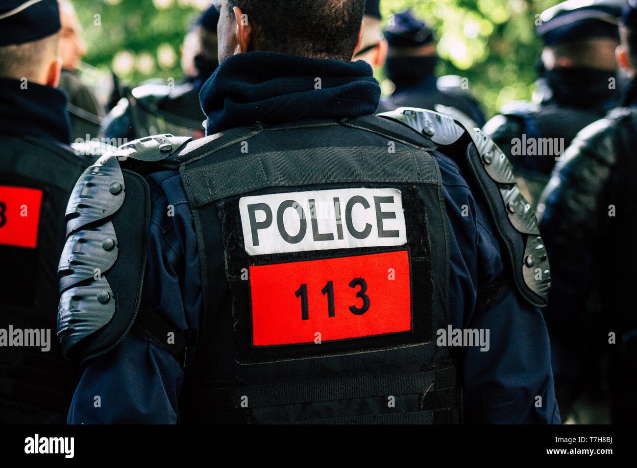Paris France May 04, 2019 View of a riot squad of the French National ...