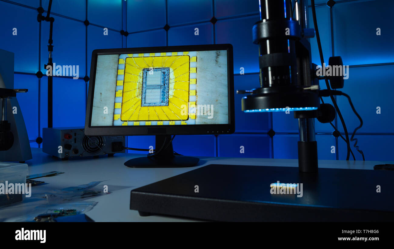 Laboratory of semiconductor chips. The development of modern ...