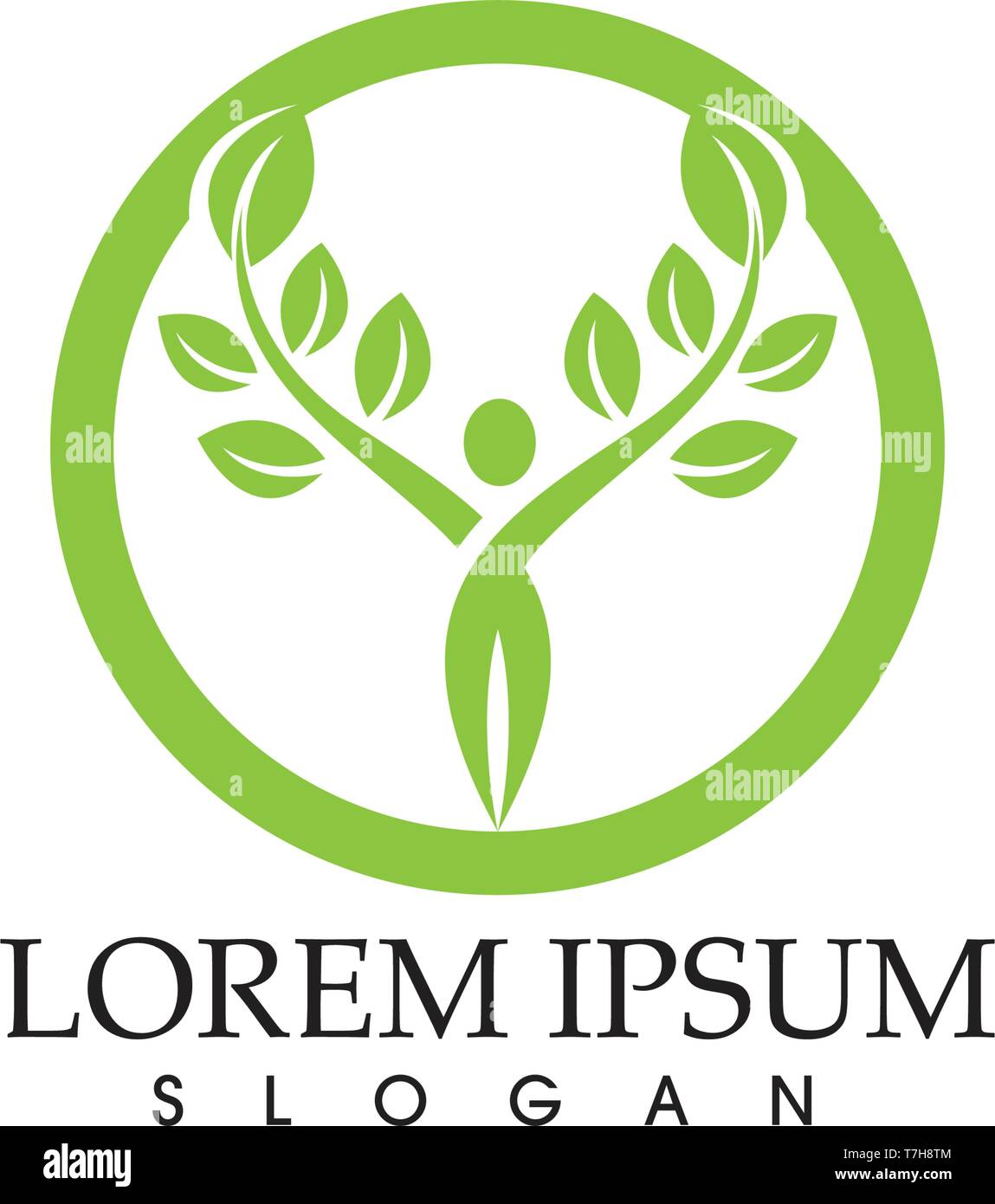 Human character logo sign,Health care logo. Nature logo sign. Green ...