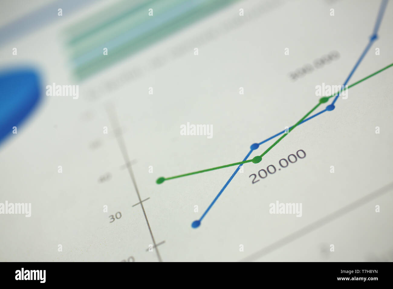 Financial statistics documents with infographics Stock Photo - Alamy