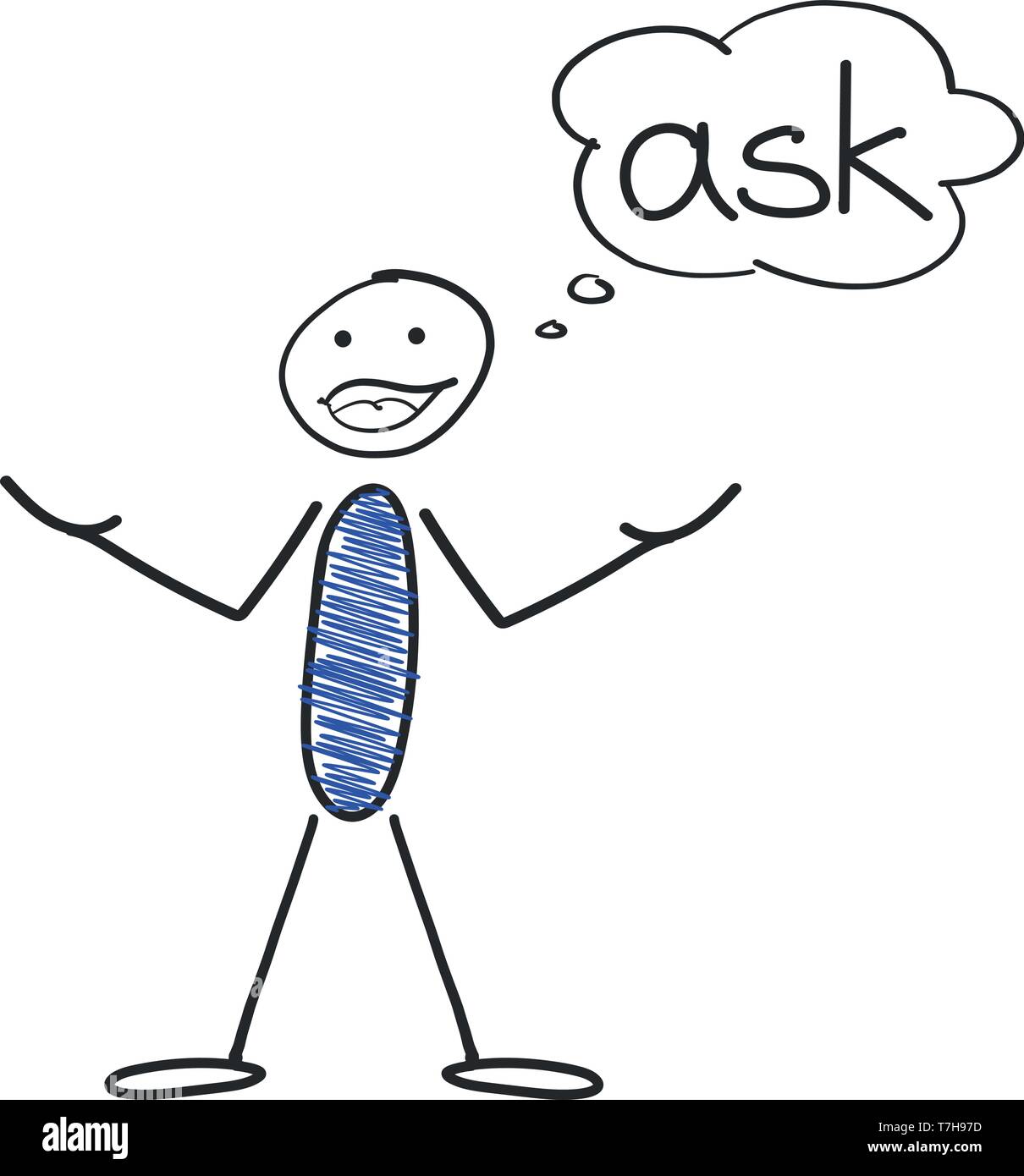 Cartoon Vector Doodle Stickman Man High Resolution Stock Photography ...