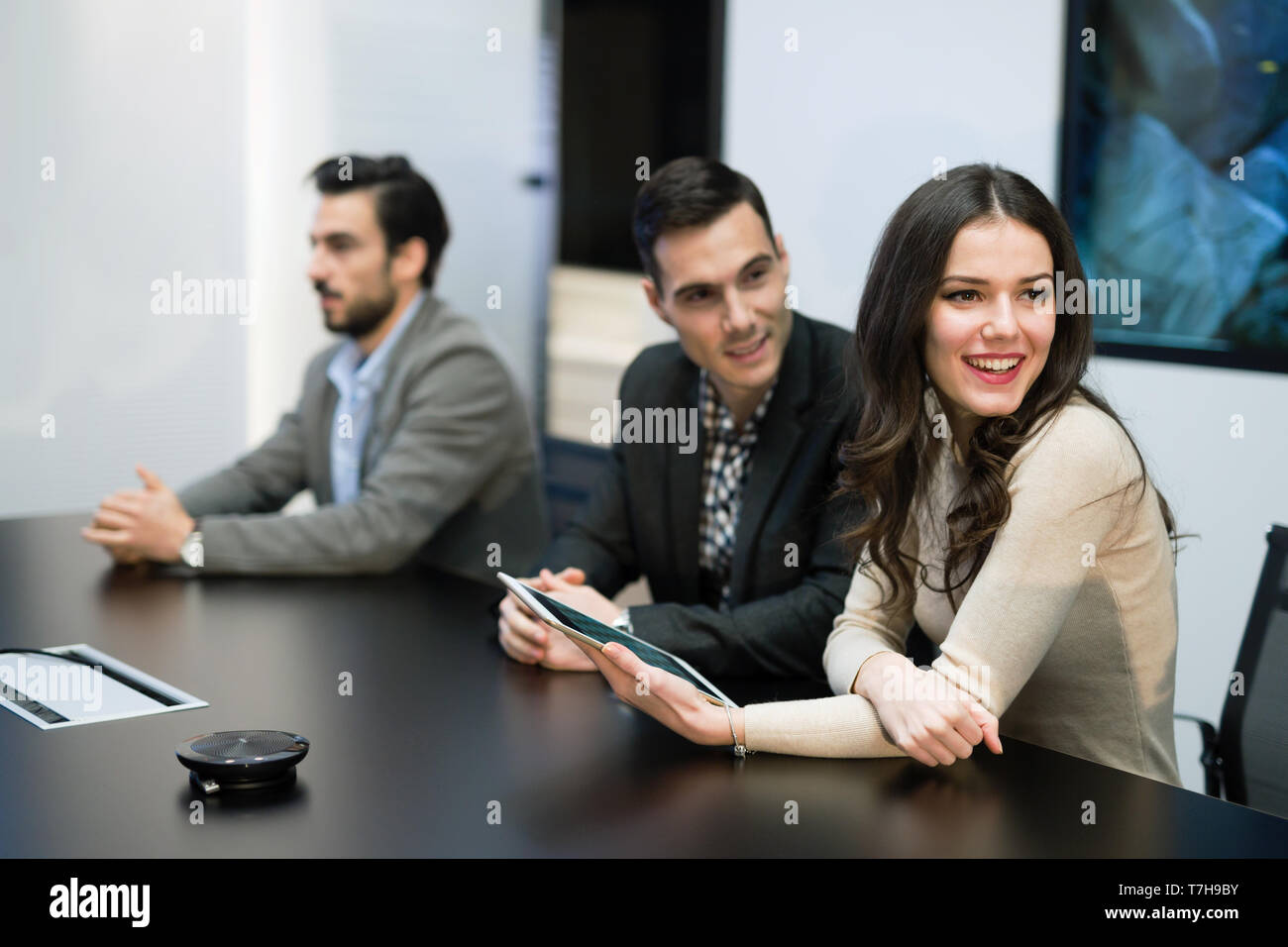 Picture of business people discussing on meeting Stock Photo - Alamy
