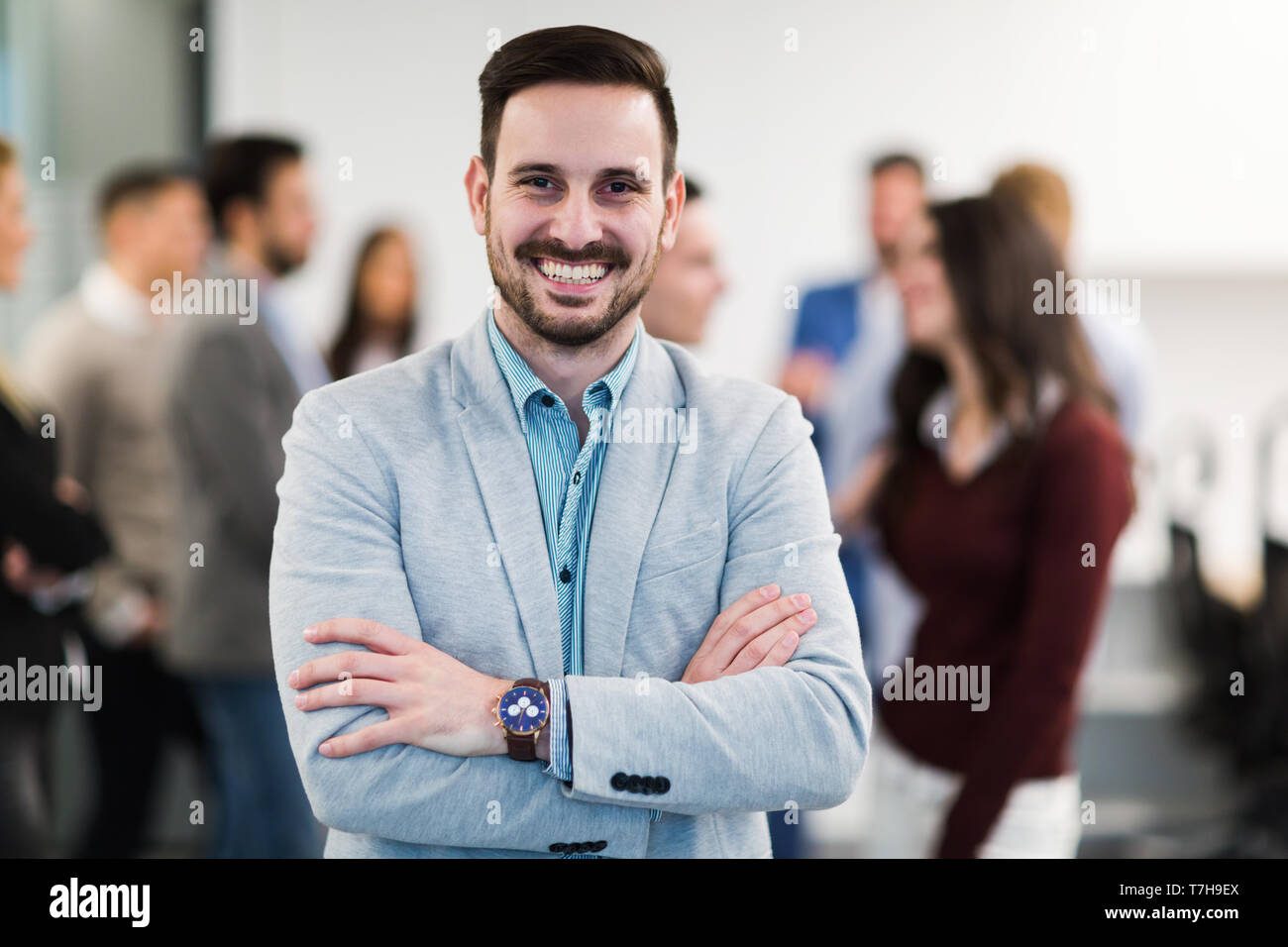 Business team posing happy manager hi-res stock photography and images ...