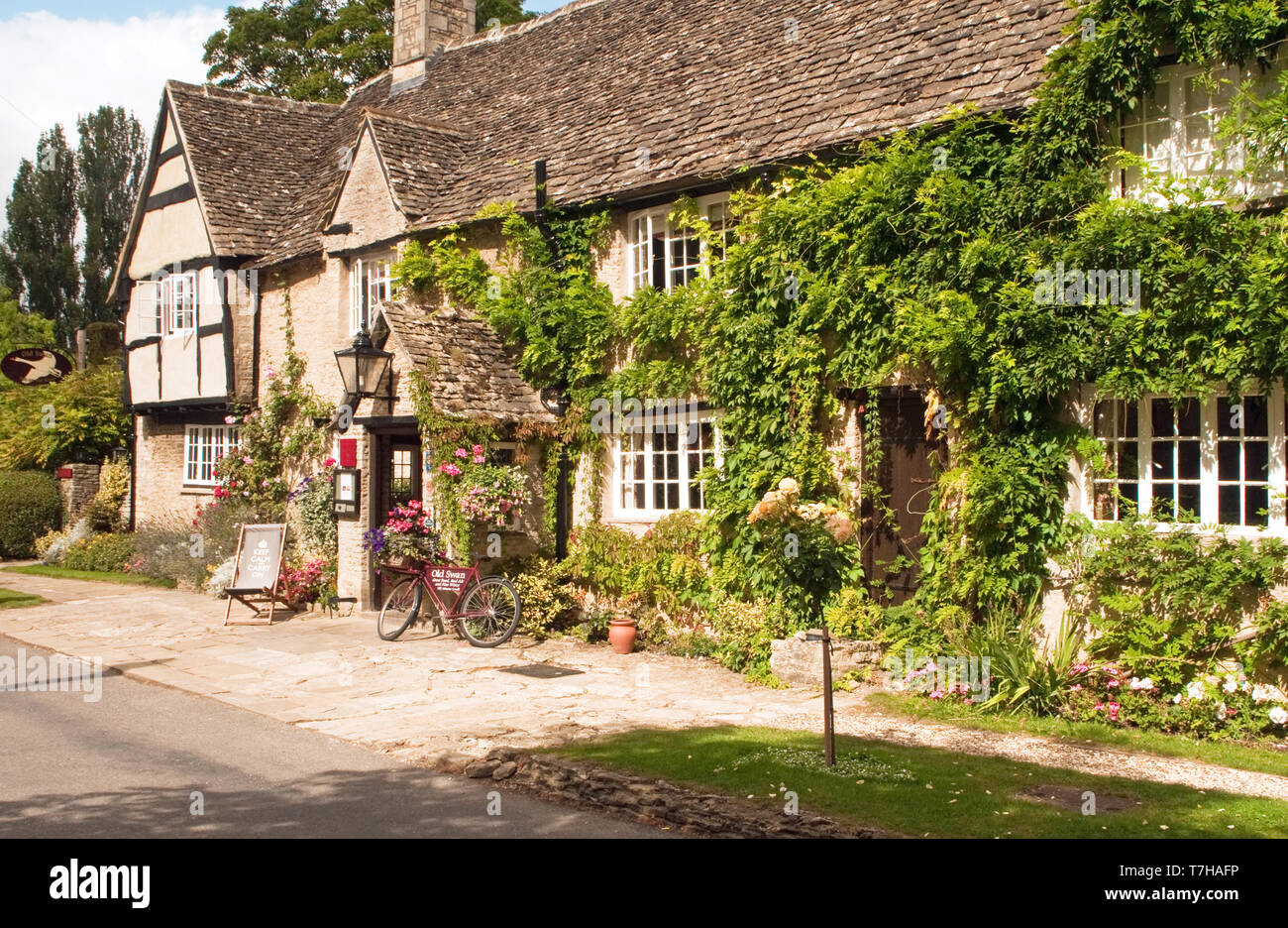 The Old Swan Inn at Minster Lovell Cotswolds Oxfordshire, England Stock ...