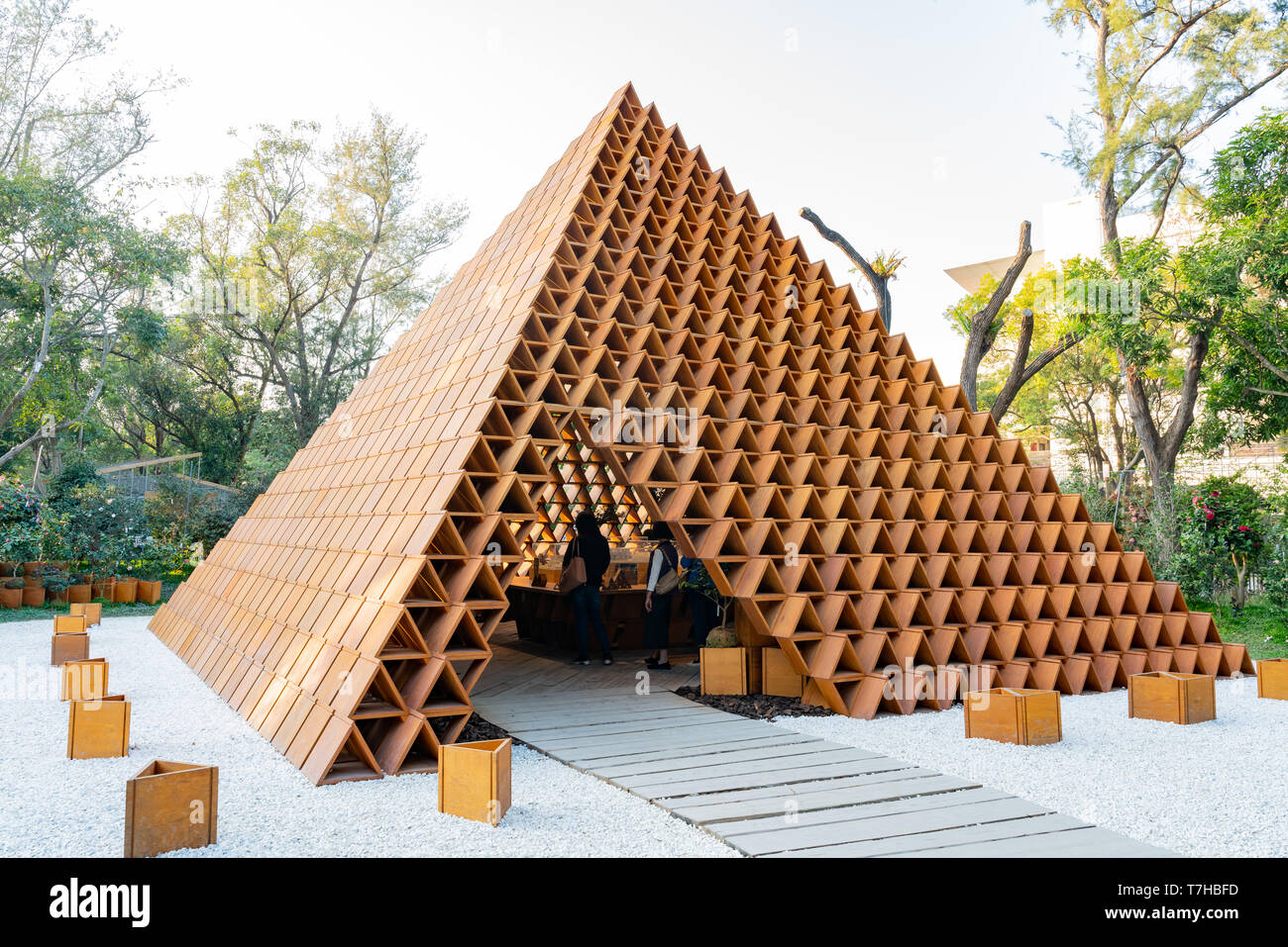 Taichung, DEC 20: Exterior view of the TLDC Tsumiki Pavilion of ...