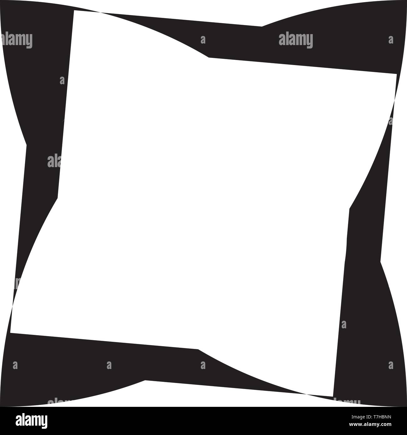 black on transparent background abstract arabesque distorted frame ...