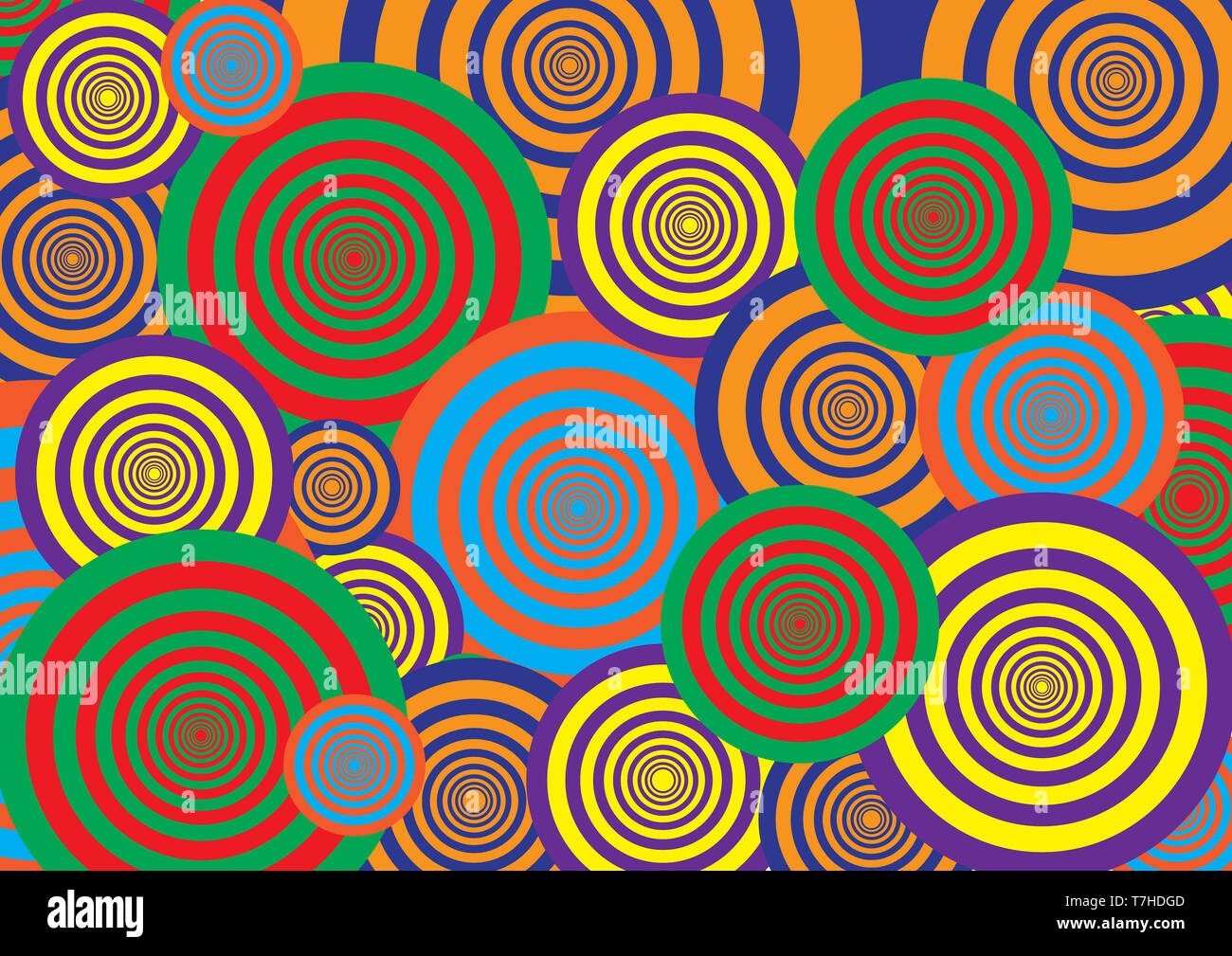 Colorful radial circles background Stock Photo - Alamy