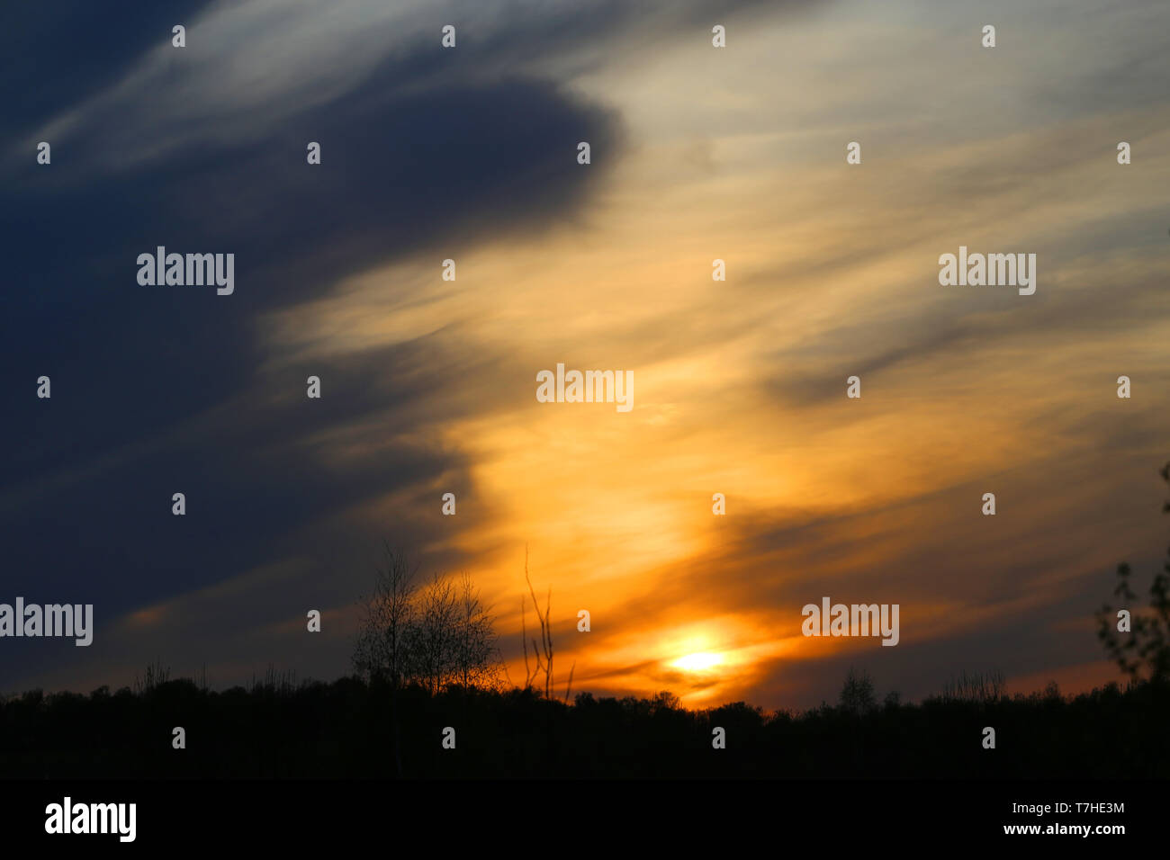 Beautiful sunrise or sunset picturesque clouds background hi-res stock ...
