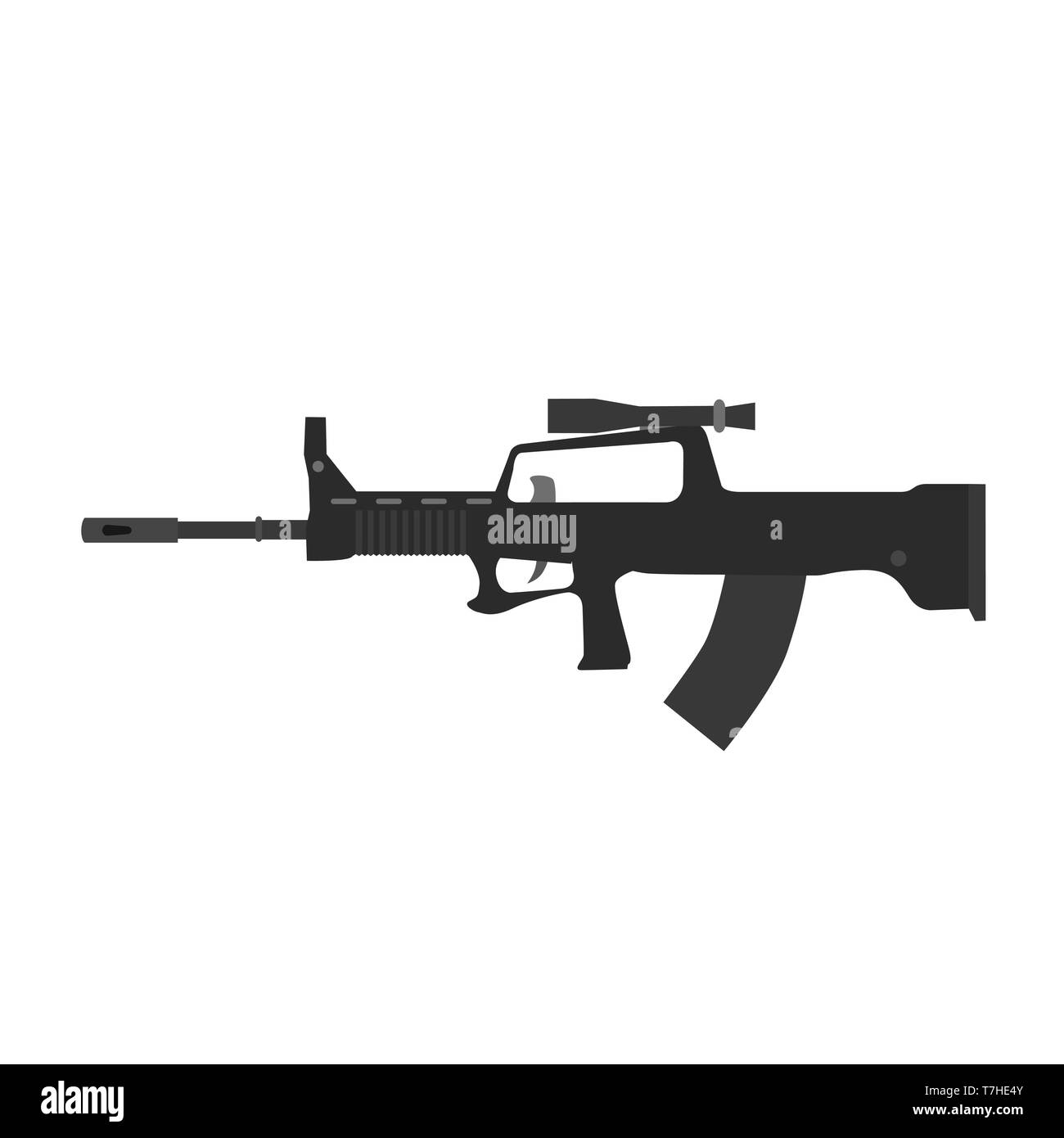 Machine Gun Silhouette Vector
