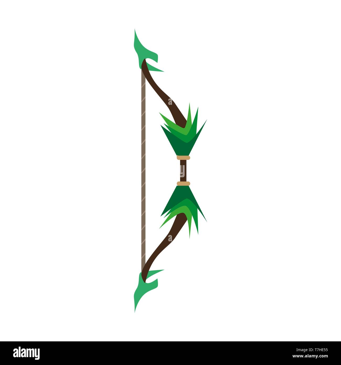 Game bow arrow vector target archery weapon icon illustration medieval ...