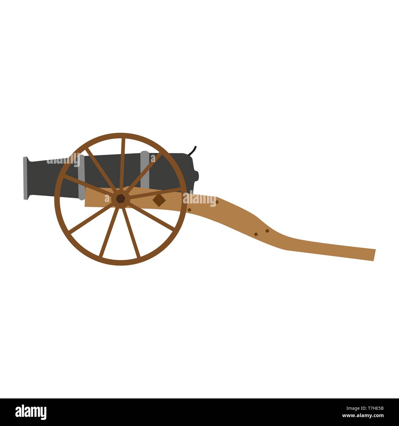 Cannon artillery old gun vector illustration military weapon war ...