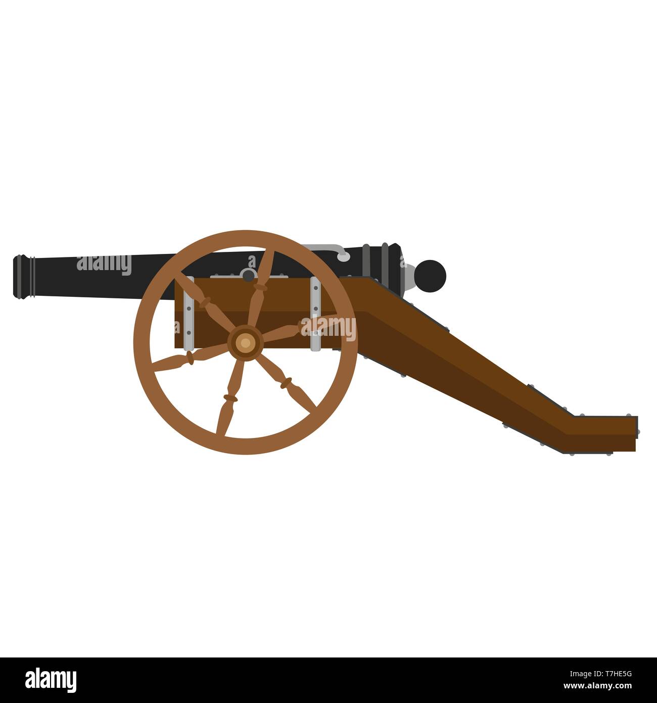 Artillery military vector gun army war cannon tank illustration flat ...