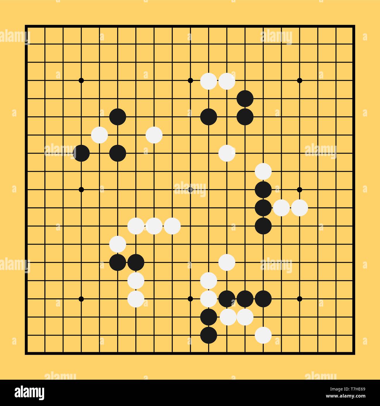 Go game board chinese vector. Play illustration China strategy desk ...