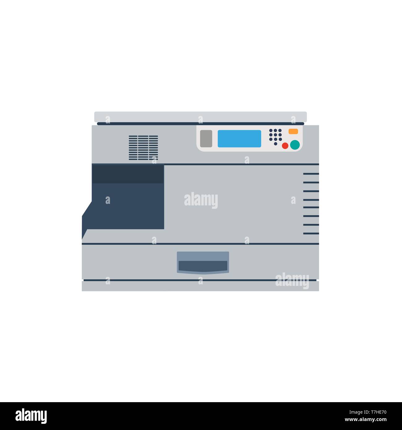 Printer machine office copy vector. Print business icon illustration ...