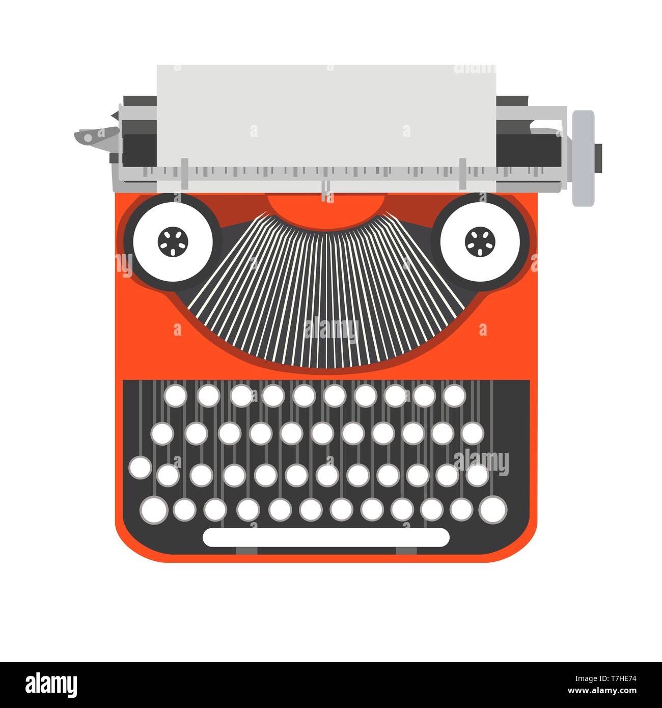 Typewriter old, vintage vector writer illustration. Retro type paper ...