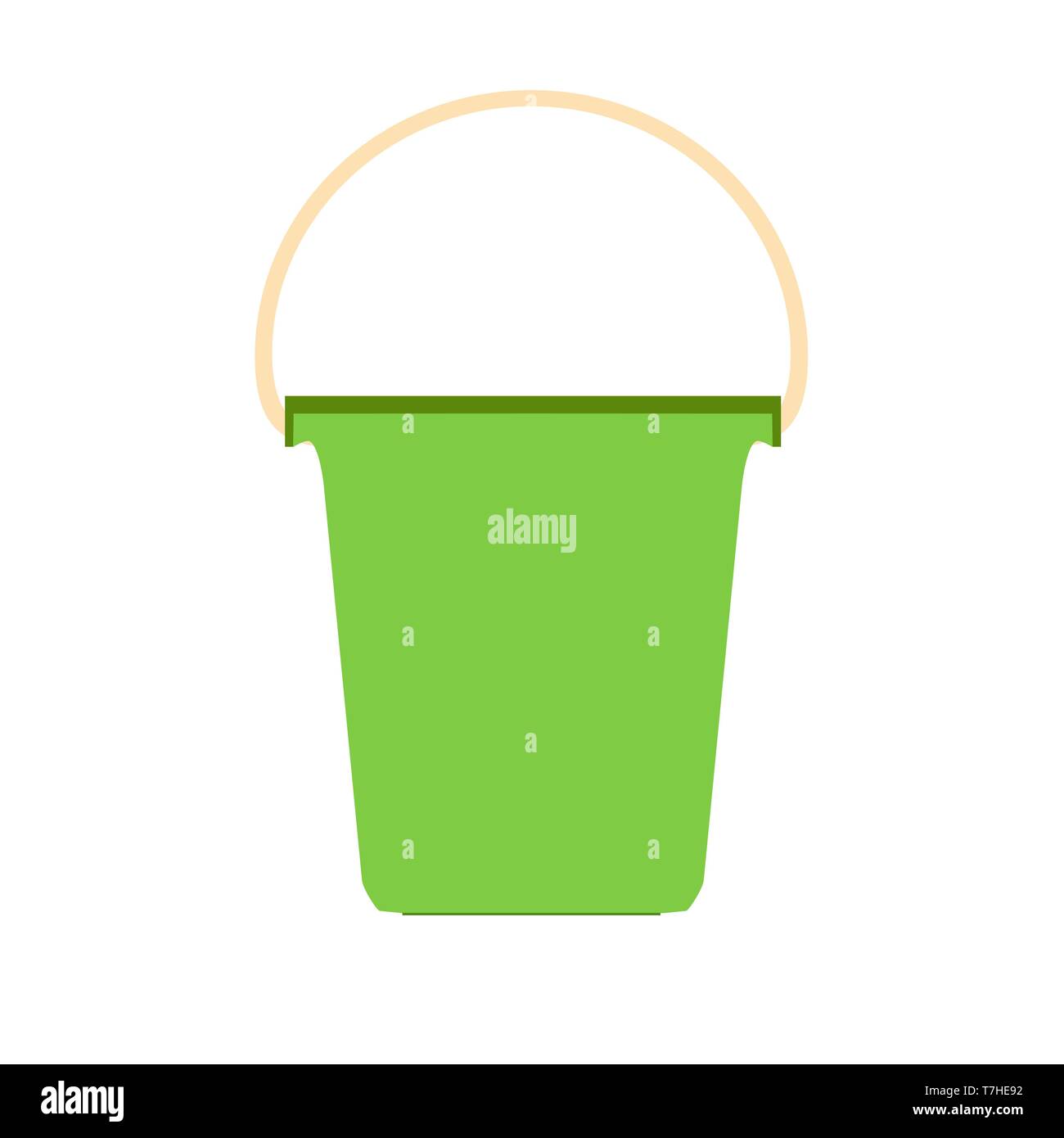 Bucket plastic white vector paint container isolated with handle. Pail ...