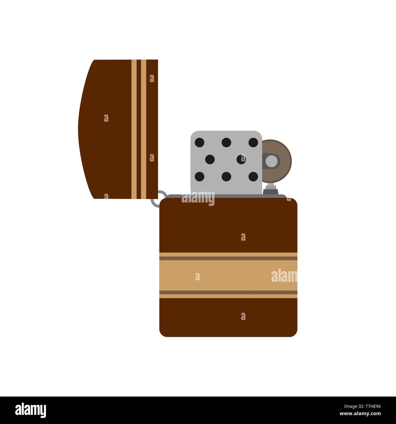 Lighter vector icon flame fire illustration gas isolated. Object light ...