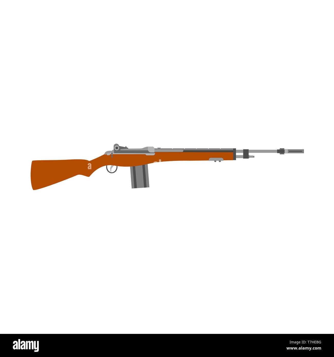 Military rifle infantry gun army vector soldier weapon. Wal ...