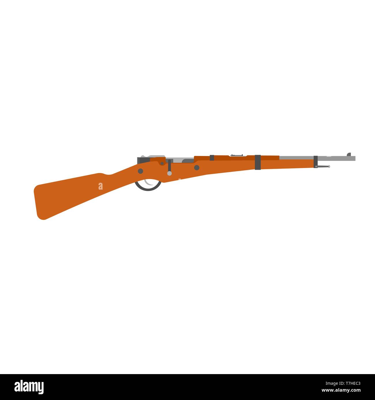 Rifle vintage vector gun shotgun hunting illustration old. Retro weapon ...