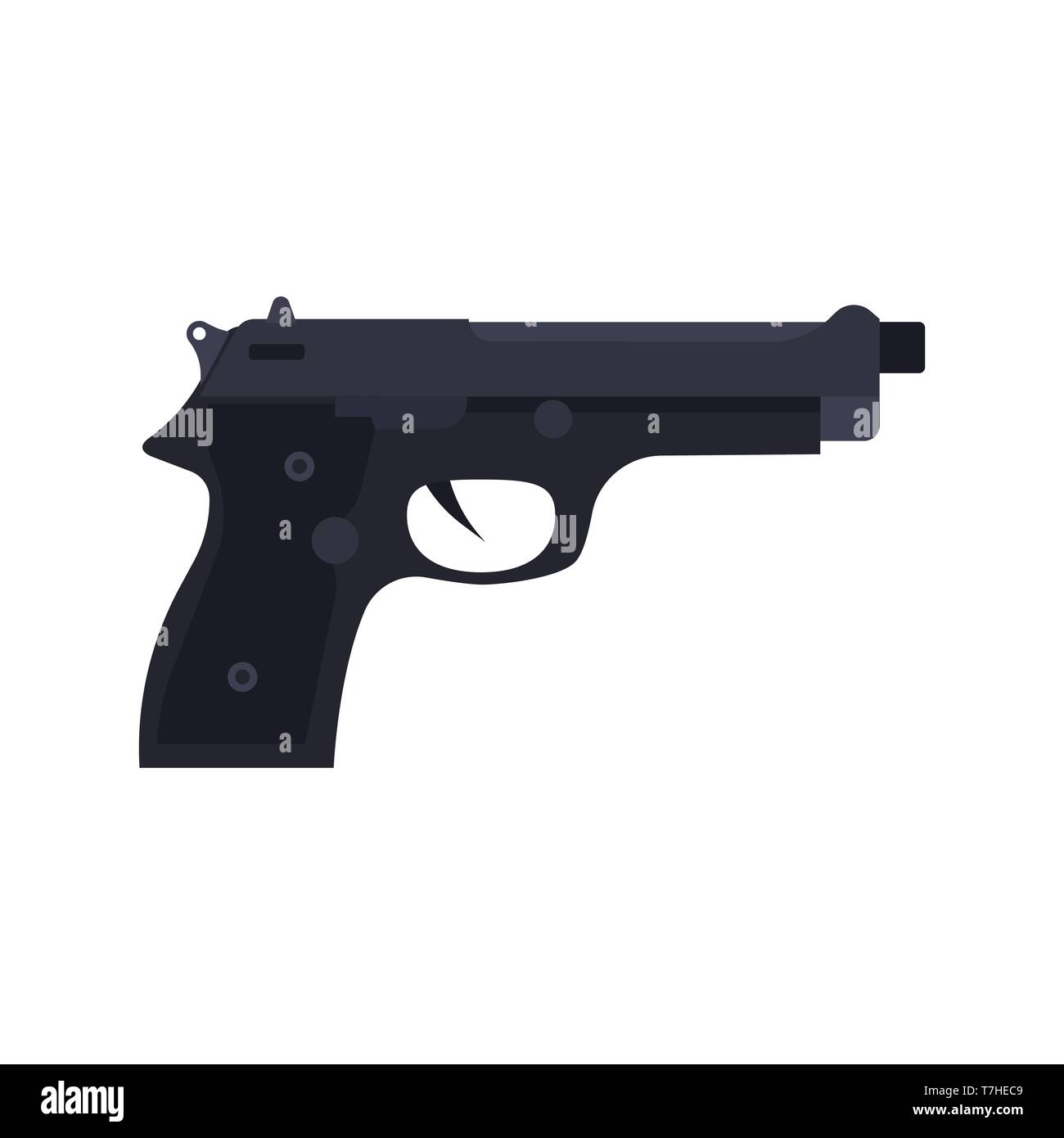 Police pistol vector icon gun illustration handgun weapon isolated ...