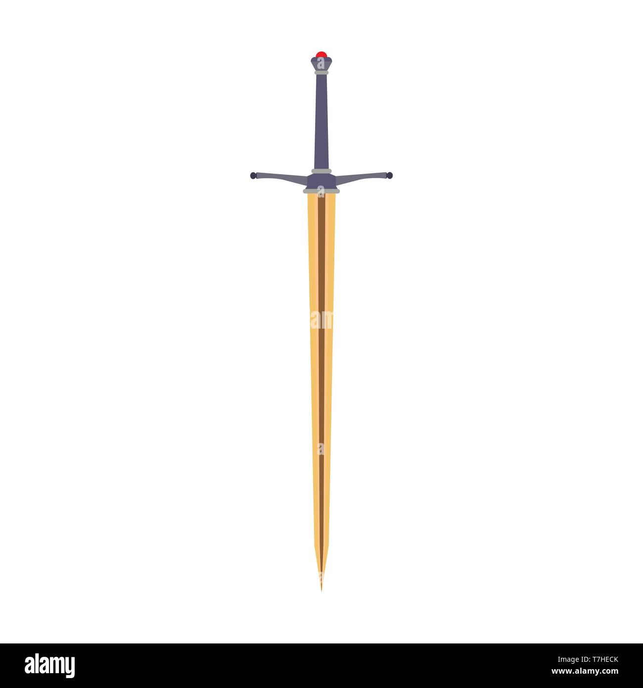 Sword medieval vector icon illustration knight weapon isolated war ...