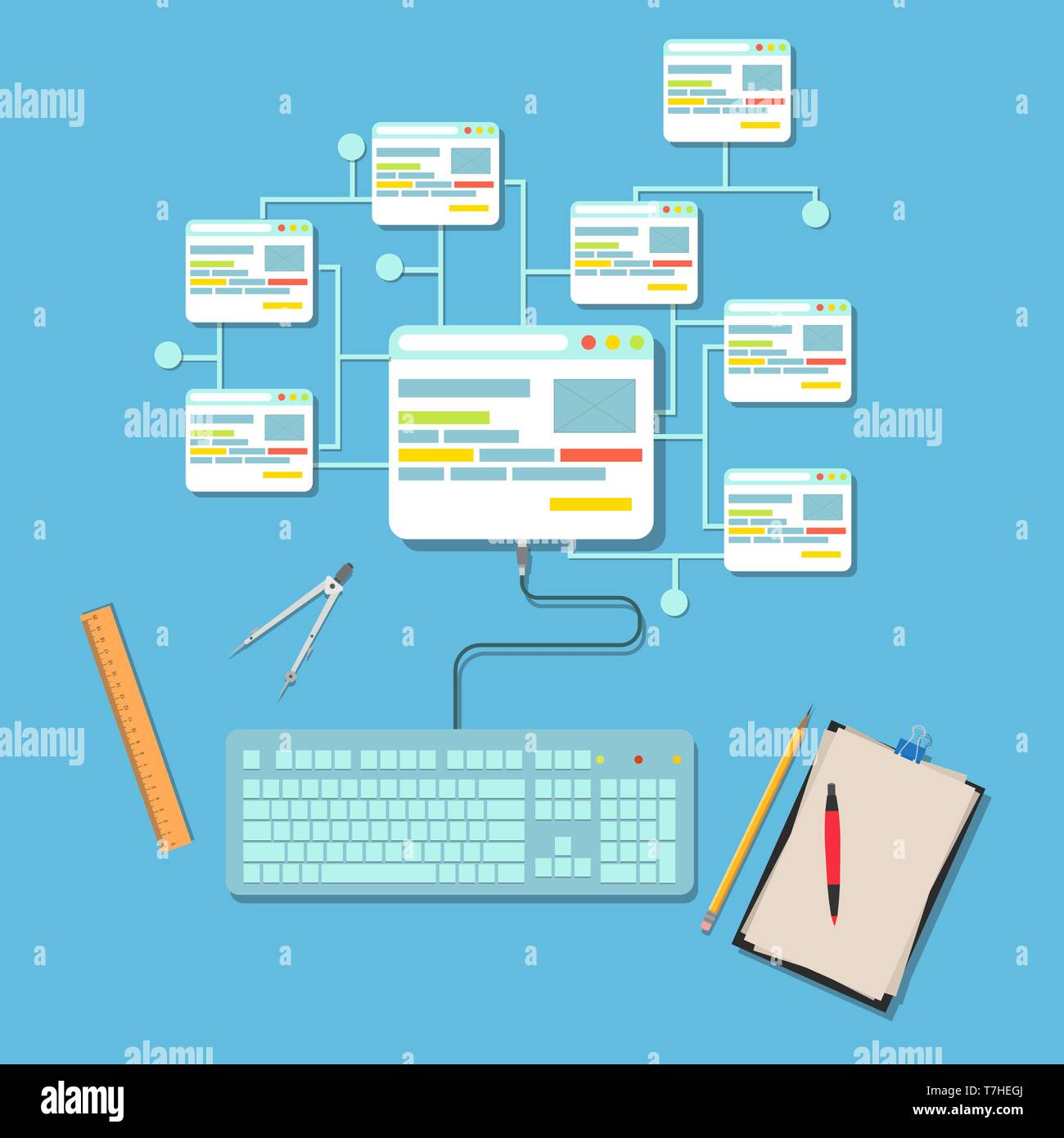 Web design concept vector flat illustration design. Page website ...